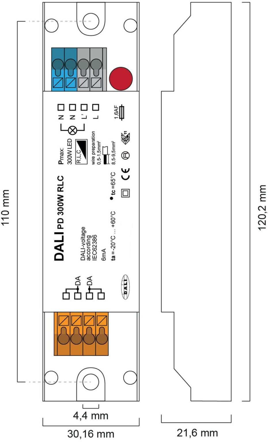 DALI 240V CONVERTER PHASE DIMMER MODULE 10-300W 240V | DRK Lighting